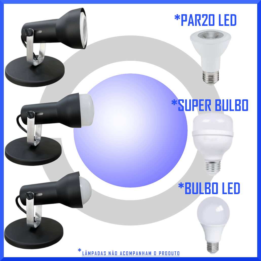 Luminária sobrepor para 1 lâmpada com 2 cores de alumínio