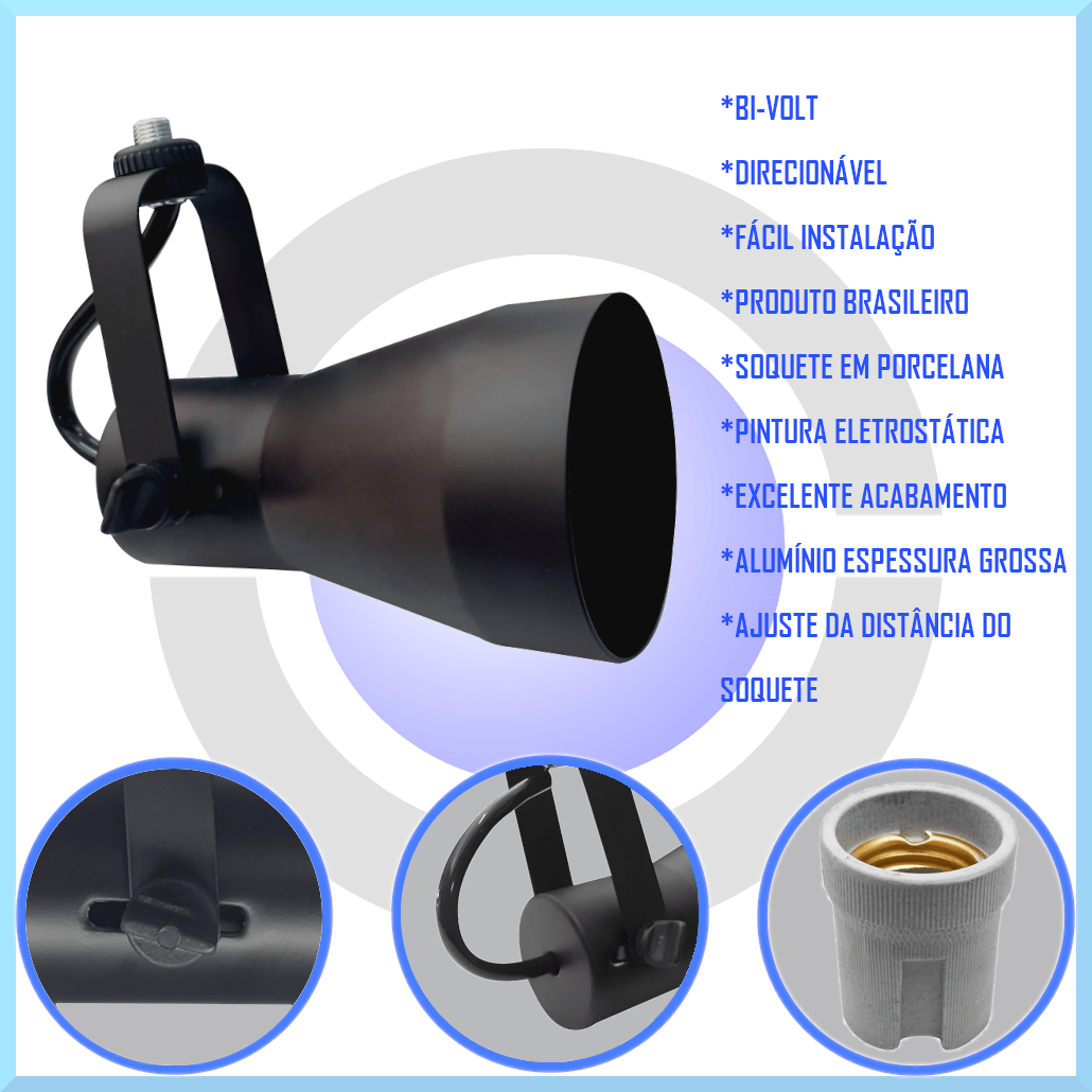 Luminária spot slim feito de alumínio